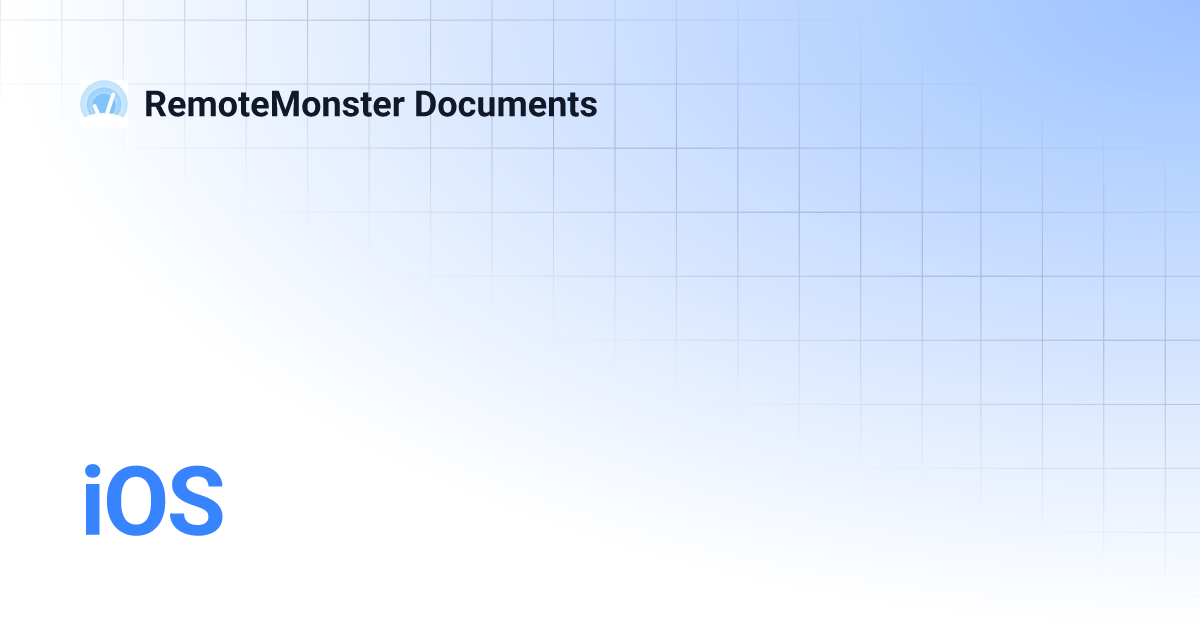 iOS | RemoteMonster Documents