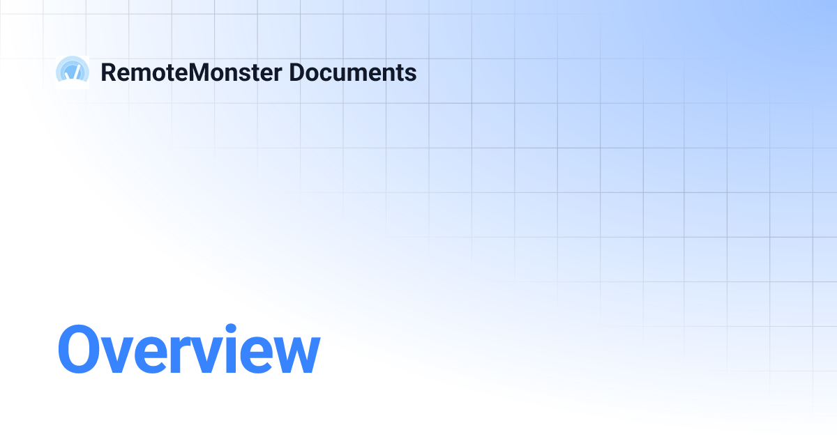 Overview | RemoteMonster Documents